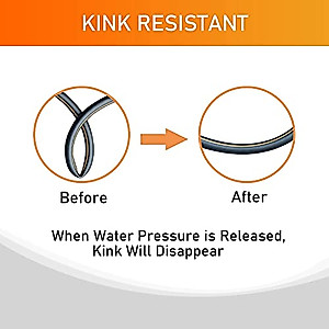 Tckoasis Garden Hose 100ft x 5/8 in Heavy Duty, Flexible and Lightweight Water Hose, Burst 600 psi, Kink-less Hybrid Rubber Hose for Backyard, 3/4'' Solid Metal Fittings