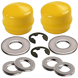 2 Kits HD Switch Front Wheel Axle Hardware Kit Replaces John Deere M143338 GX21931 R27434 Z9972H M123254 - Hub Caps Thrust Washers & E-Clips