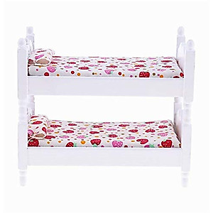 EatingBiting 1:12 Handmade Mini Miniature Double Bedroom Furniture Bunk Bed Ladder Bunk Beds Room Furniture Accessories