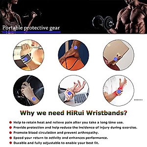 HiRui 2 Pack Wrist Compression Strap and Wrist Brace Sport Wrist Support for Fitness, Weightlifting, Tendonitis, Carpal Tunnel Arthritis, Pain Relief-Wear Anywhere-Adjustable (Black)