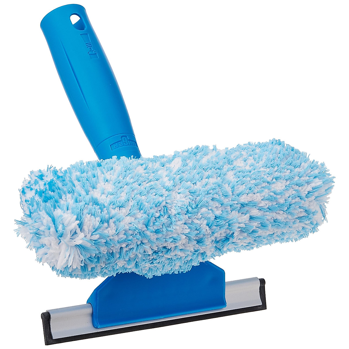 Unger Professional 6" Window Cleaning Tool: 2-in-1 Microfiber Scrubber and Squeegee