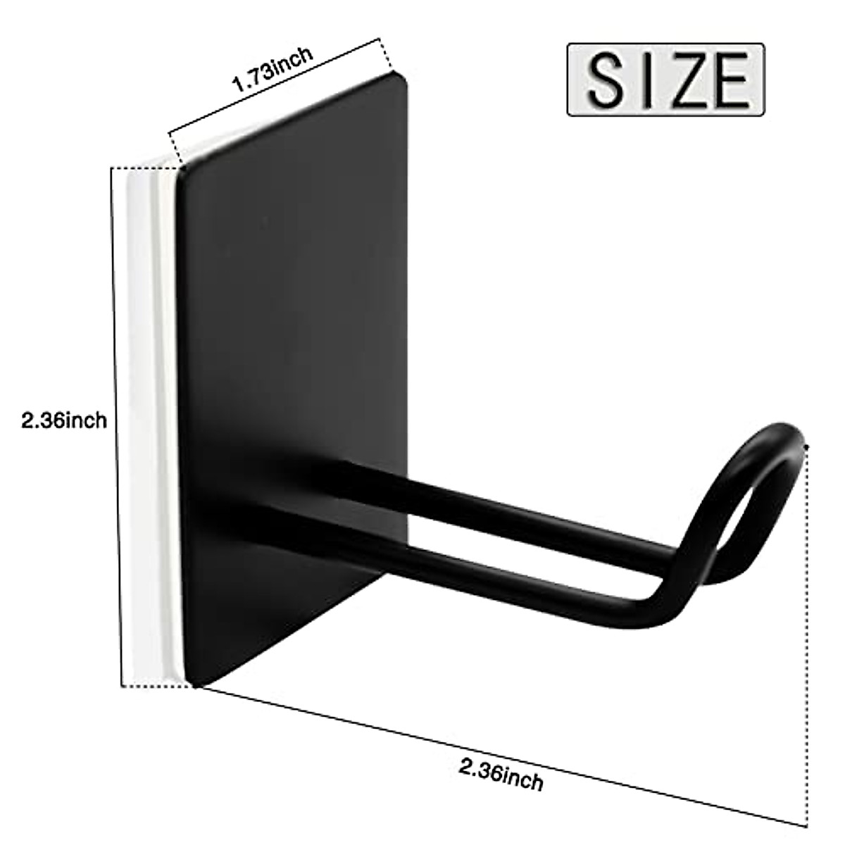 Biomoty Adhesive Hooks, Matte Black Towel Hooks for Bathrooms, Stainless Steel Sticky Hooks for Kitchen Door, Heavy Duty Wall Hooks for Hanging Key Hat Coat Robe Towels, 4 Pack