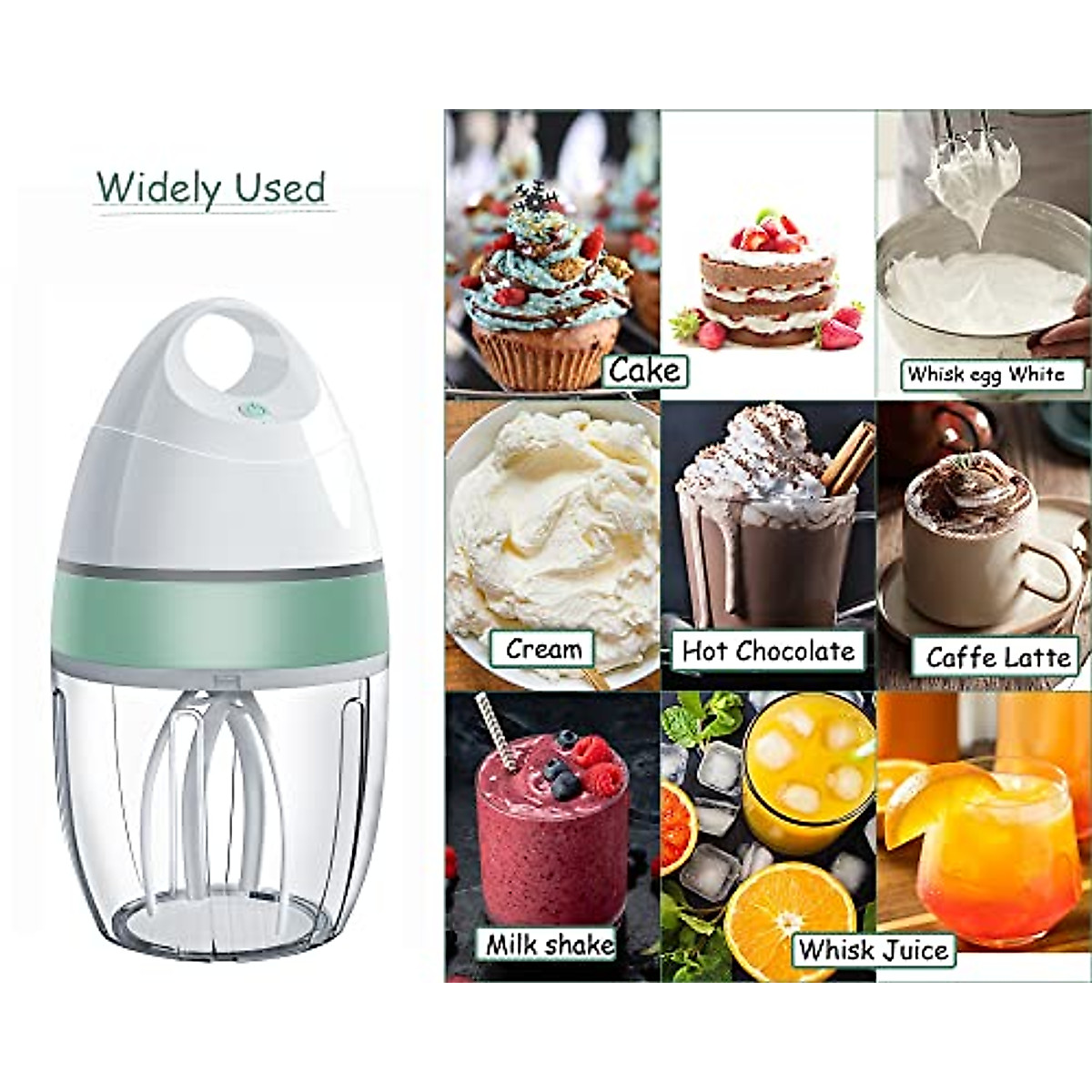 MIGECON Stand Mixer Electric Kitchen Mixer Egg Stand Milk Frother Hands-free Mixer Electric Whisk Drink Mixer for Food Whipping,Whisk Egg White,Cake Mixer, Chocolate Milk Mixer 900ml