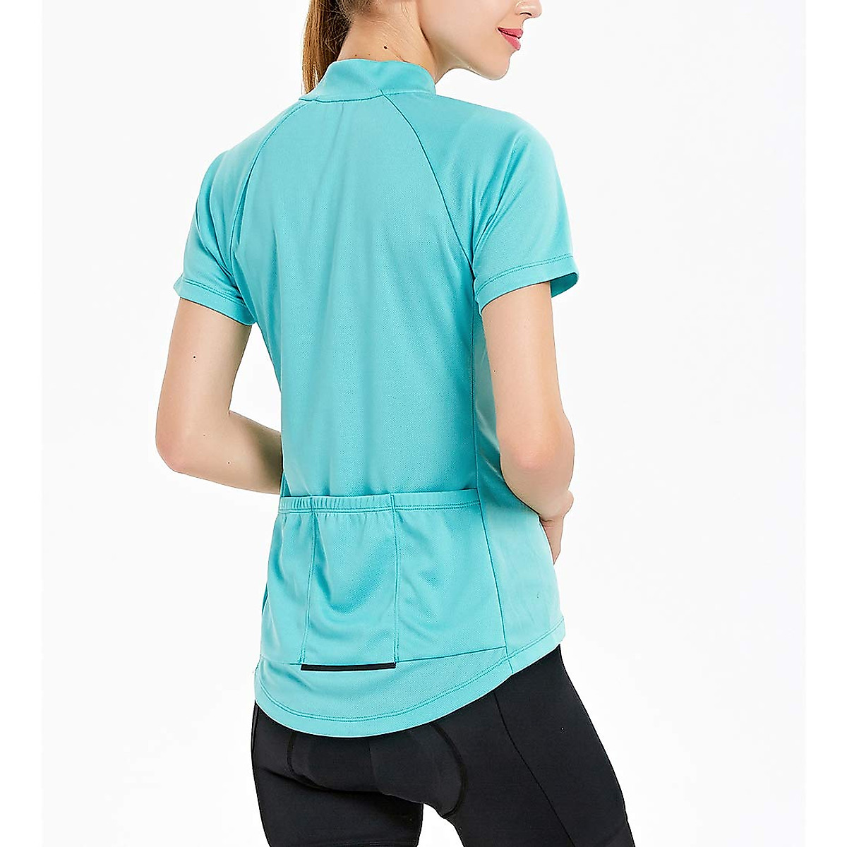 CATENA Women's Cycling Jersey Short Sleeve Shirt Running Top Moisture Wicking Workout Sports T-Shirt Blue