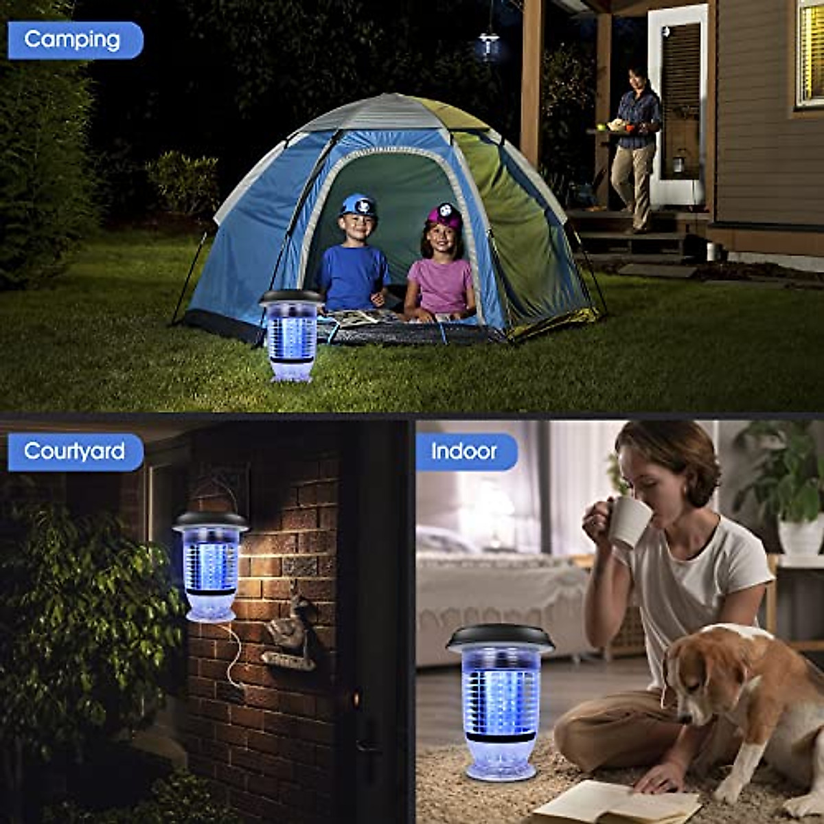 AiMoxa Self-Cleaning Solar Bug Zapper Outdoor, Automatic On/Off ...