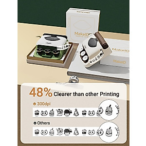 MakeID HD(300dpi) Label Maker Machine with 4 Rolls Tape, Bluetooth Multifunction Label Printer Available for Smartphone, Smart Sticker Maker with Multiple Templates for Office Home Organization
