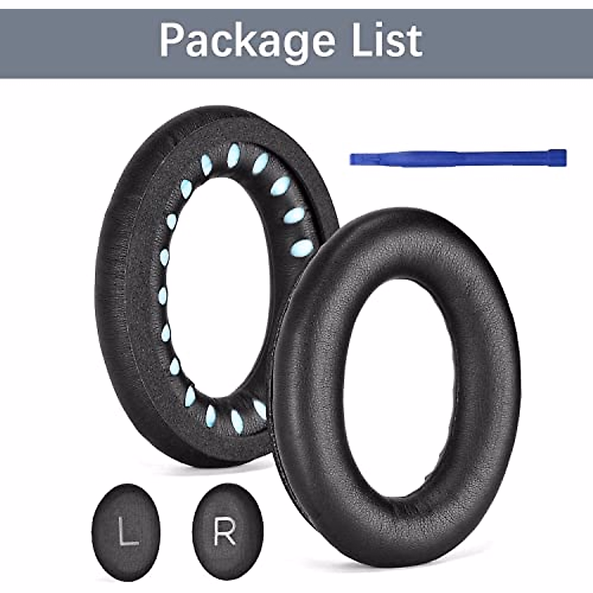 Aiivioll QC45 Replacement Ear Pads Cushions Earpads for Bose QC45 Wireless Headphones Softer Leather High-Density Noise Cancelling Foam,Earpads Repair Part（Black）