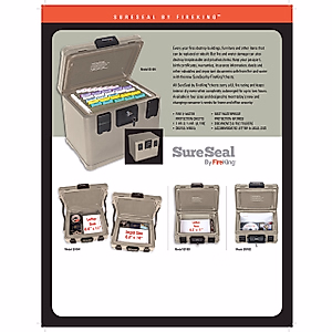 SureSeal by FireKing SS104-A 1 Hour Fireproof Waterproof Safe Chest, Fits Legal/Letter Sized Documents,0.38 CU FT Storage Capacity,Taupe