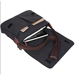 Vintage Men's Canvas Messenger Bag Laptop Shoulder Satchel Crossbody (M36_Grey)