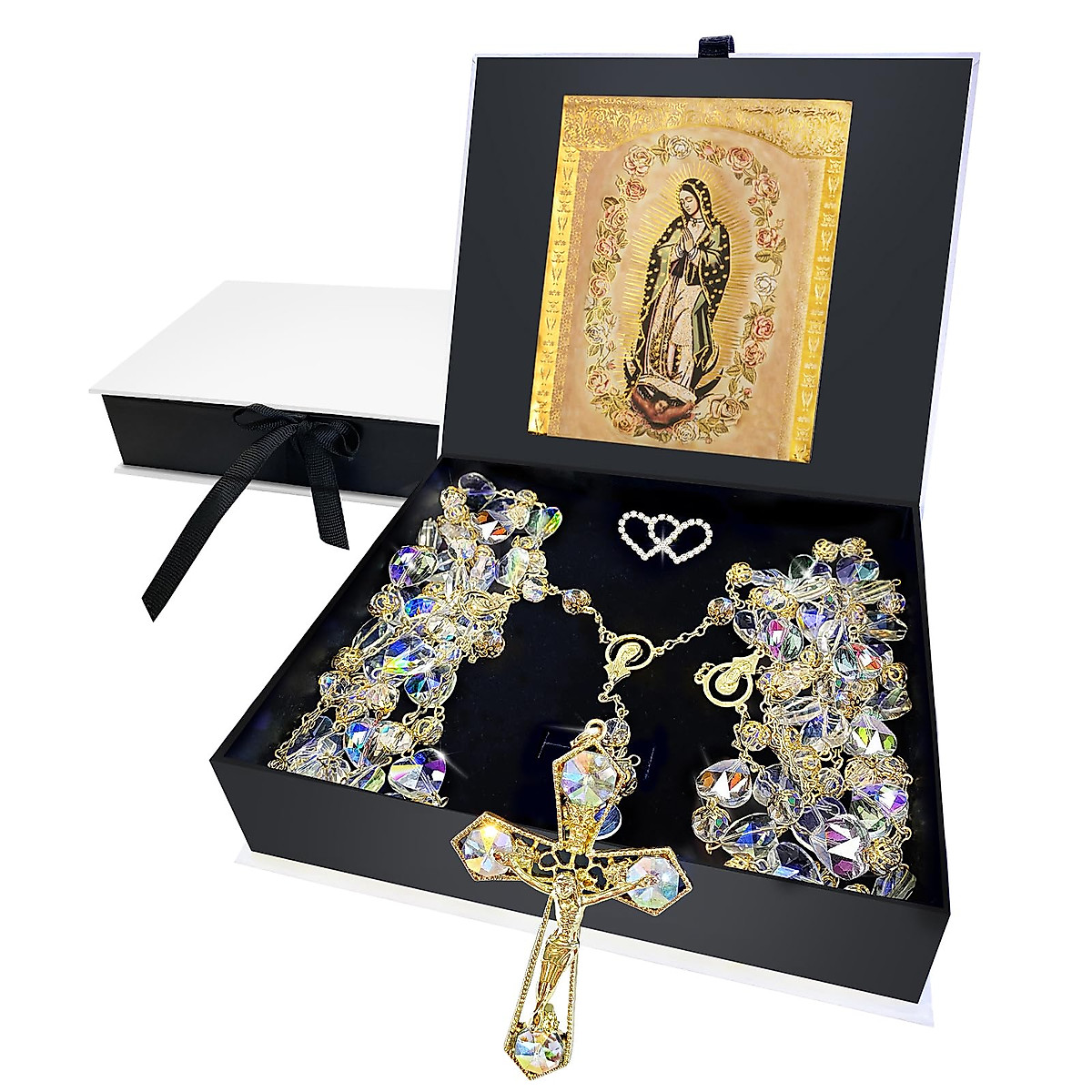 Lazo Para Boda,Wedding Lasso for Ceremony Gift,Rosario Lazos Para Boda Catolica,Lazos Para Bodas De Iglesia Para Novios,Lasso for Wedding Ceremony, Wedding Crystal Rosary,Lazo De Bodas Para Los Novios