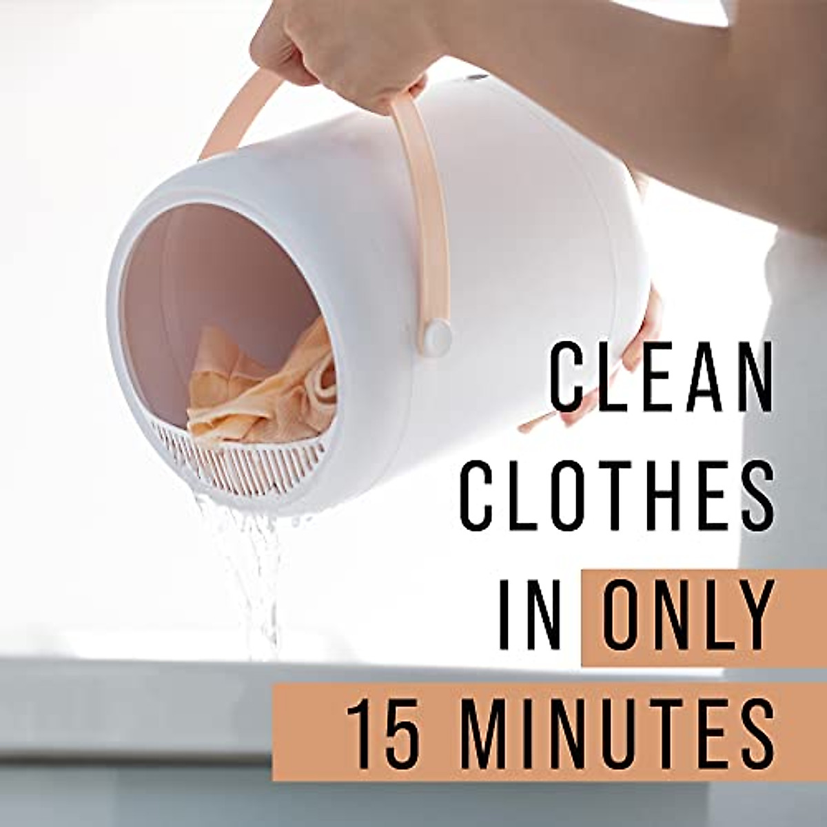 Mini Portable Washing Machine for Small Laundry Loads – Compact Apartment Washing Machine With Quick and Quiet Operation – Convenient Countertop Washing Machine for Your Home – Delicates Washer (White)