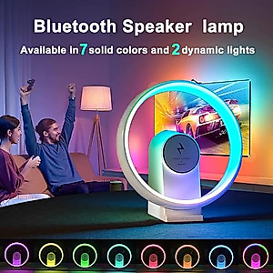 Depulat Bluetooth Speaker, Night Light Lamp with 15W Wireless Charger Phone, Color Changing Atmosphere Table Lamp for Women, Men, Teen Boy Girl Gifts Trendy Stuff