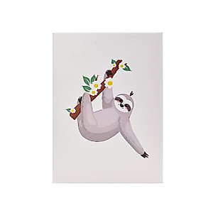 Sloth 3D Pop Up Card, Birthday Card, Lazy Day Card, Animal Lover Card, Retirement Card, Kids Party Card