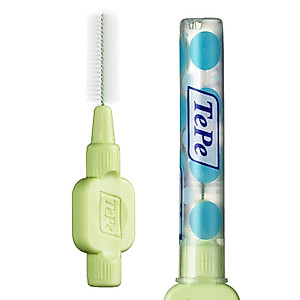 TEPE Interdental Brush Extra Soft, Supersoft Dental Brush for Teeth Cleaning, Pack of 8, 0.8 mm, Large Gaps, Green, Size 5
