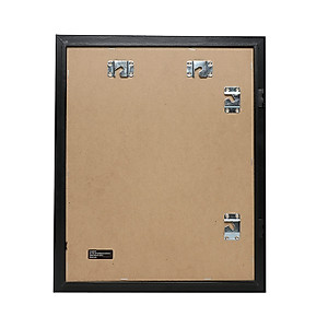 FrameWorks 10” x 12.5” Black Wooden Kid Art Frame with Gallery Style Edges, Tempered Glass, and Elastic Straps