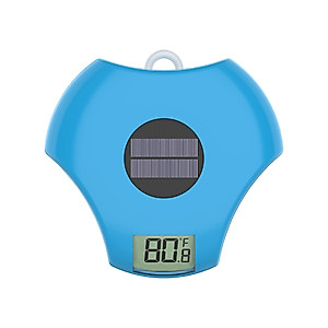 RINMEE Solar Digital Pool Thermometer Floating, Large Easy-to-Read Screen Display and Bold Numbers, High Accuracy and Wide Measuring Range for Swimming Pool, Spa, Hot Tub, Ice Bath, Fish Pond