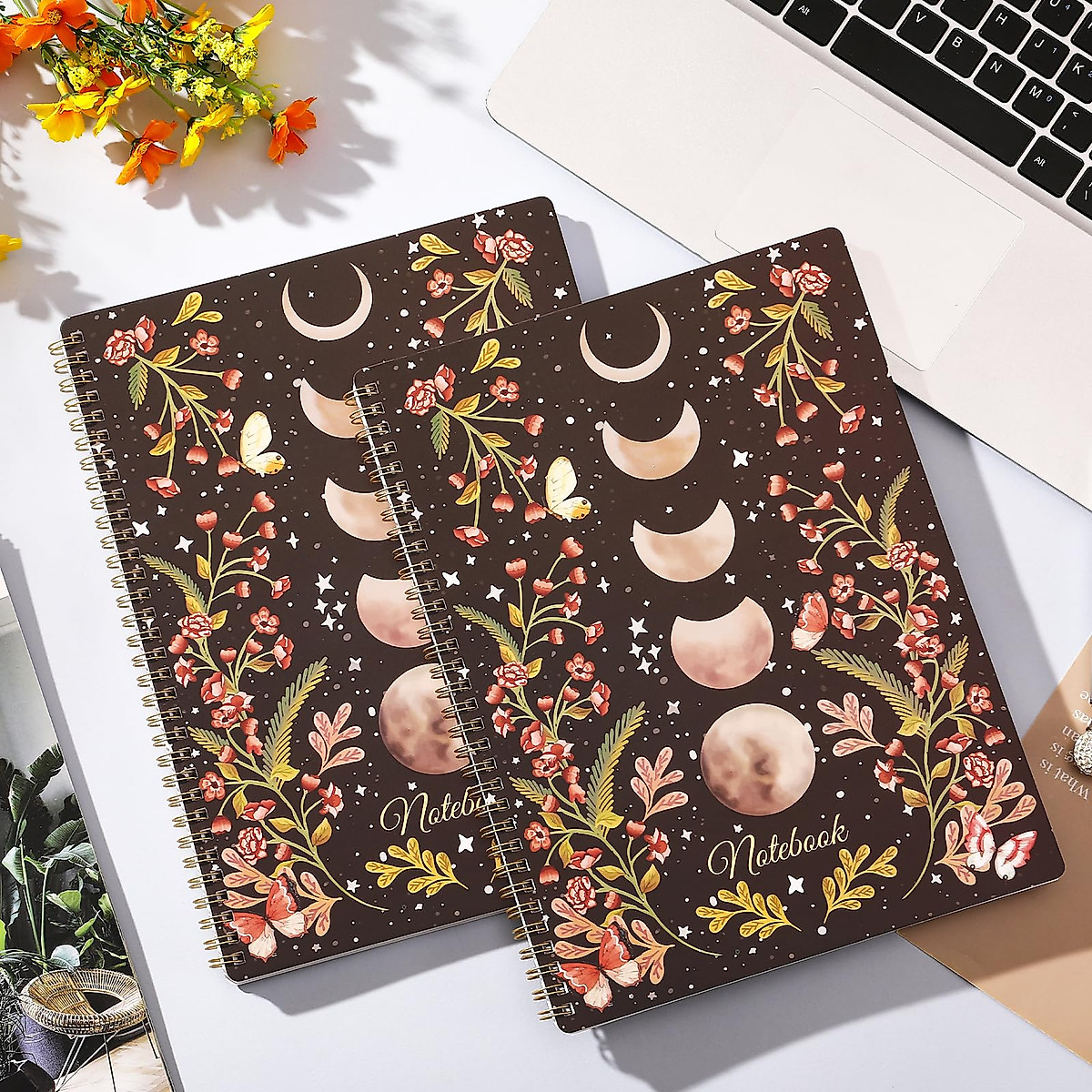 Spiral Notebook - Notebooks Spiral Bound with Back Pocket, Lined Journal Notebook, Spiral Journal for Women, 8.5" x 11", 144 Pages, College Ruled Writing Notebook, 100gsm Paper, for Office & School