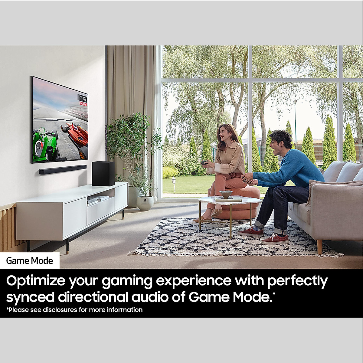 SAMSUNG HW-Q60C 3.1ch Soundbar w/Dolby Audio, Q-Symphony, Adaptive Sound Lite, HDMI eARC, Game Mode, Bluetooth, Tap Sound, Wireless Surround Sound Compatible, Black