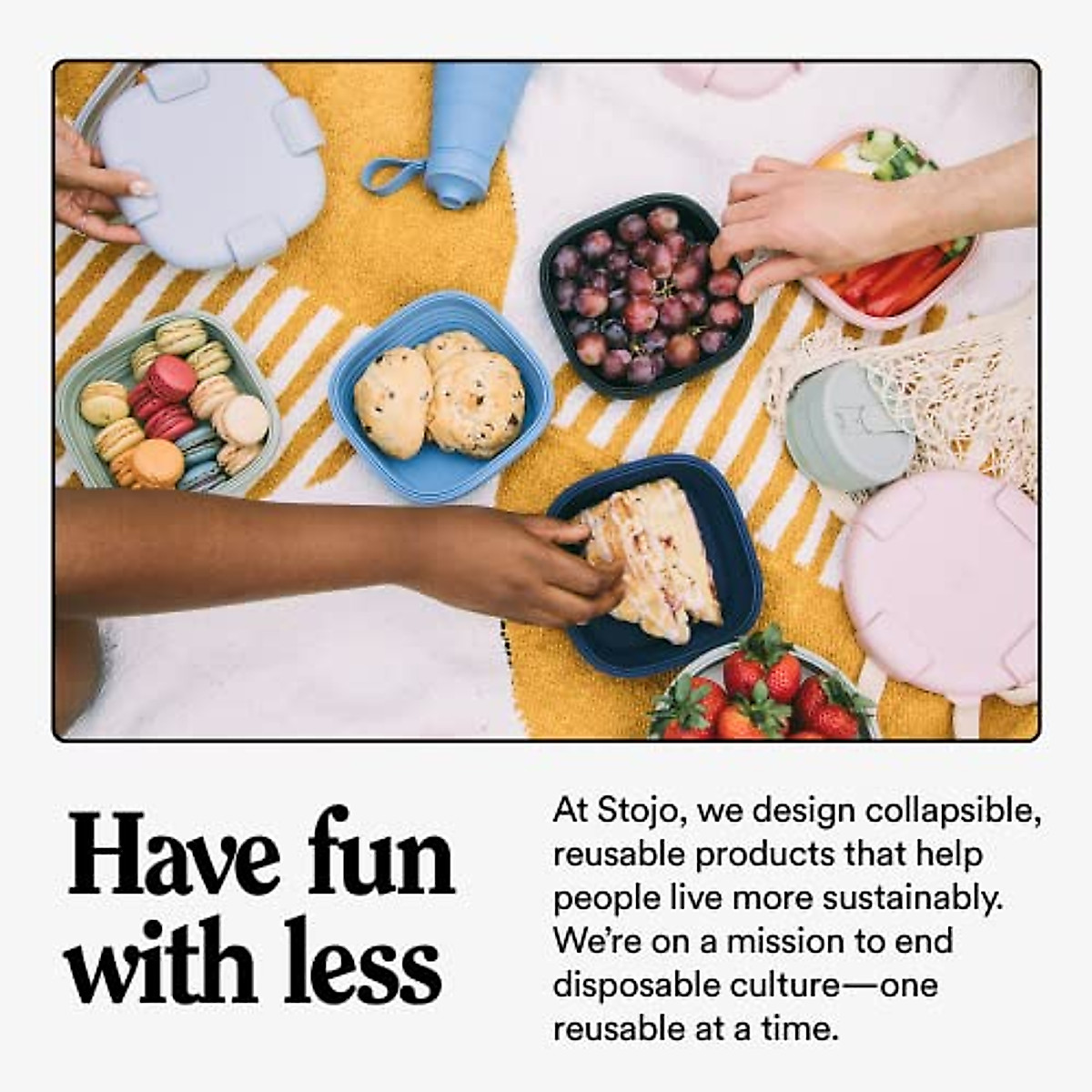 STOJO Collapsible Travel Cup With Straw - Carbon, 16oz / 470ml - Reusable To-Go Pocket Size Silicone Bottle for Hot and Cold Drinks - Perfect for Camping and Hiking - Microwave & Dishwasher Safe