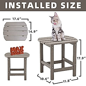 VOQNIS Adirondack Outdoor Side Table, Living Room, Garden, Patio, Pool, Deck, Fire Pit, Party - Brown