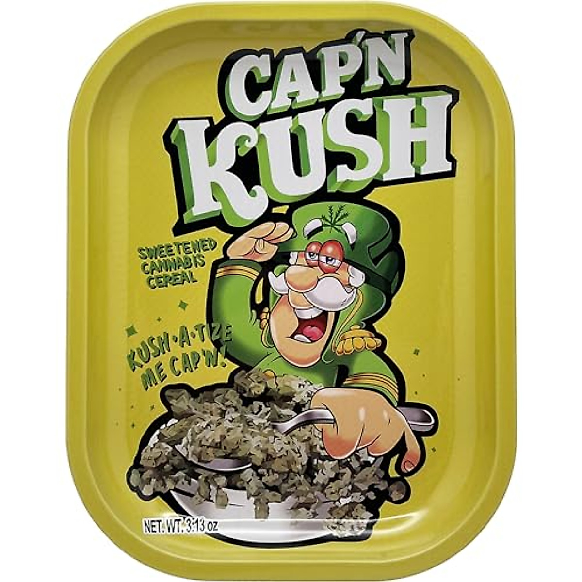 Long Neck Supply Metal Rolling Tray Smoke Accessories Captain Design (5.5" x 7")