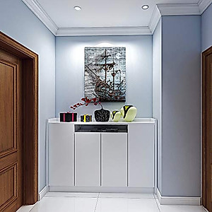 Canvas Wall Art for Bedroom Wall Decor for Bathroom Simple Life Abstract Black and White Art Ship Painting Modern Framed Office Canvas Art Prints Ready to Hang Pictures for kitchen Home Decorations