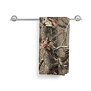 Hunting Autumn Camo Hand Towels 15.7x27.5 Inches Microfiber Soft Face Towels, Super Absorbent and Quick Drying Towel for Bath, Hand, Face, Gym and Spa