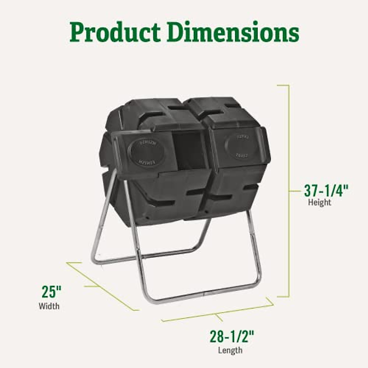 Dual Batch Compost Tumbler 100% Recycled Plastic Outdoor Compost Bin