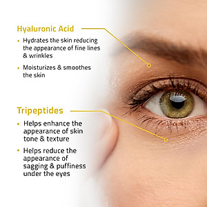 YEOUTH Under Eye Gel with Hyaluronic Acid for Puffiness, Under Eye Bags & Circles, Hydrating Skincare for Tired-Looking Eyes 1oz