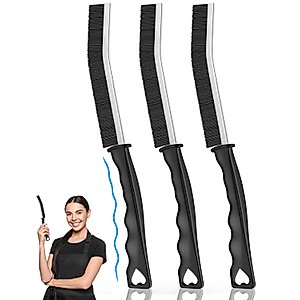 CODOGOY Crevice Cleaning Brush 3 Pack Multifunctional Gap Cleaning Brush Tool Bathroom Gap Brush Grout Cleaner Brush Hard Bristle Crevice Black Cleaning Brush
