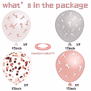WATINC 36Pcs Bachelorette Party Balloons Decorations, White Silver Rose Gold Sequin Confetti Latex Balloon, Naughty Men Dancer Bridal Shower Engagement Girls Night Hen Party Gifts Supplies (12 Inch)