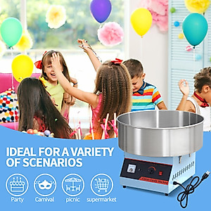 Commercial Cotton Candy Machine, Electric Floss Maker with Stainless Steel Bowl, for Home Party Carnival,Blue