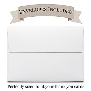 Woodland Forest Fox Face Floral Thank You Notes, Ten 4" x 5.5" Fill In The Blank Cards with 10 White Envelopes by AmandaCreation