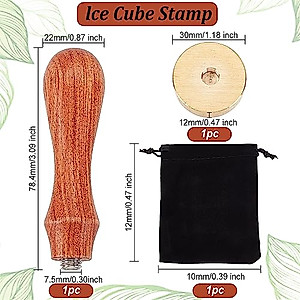 OLYCRAFT Letter Ice Stamp 1.2 Inch Letter W Ice Cube Stamp Ice Branding Stamp Ice Stamp Cocktail Wooden Seal Stamp for Cocktail and Whisky Ice Cubes Making DIY Crafting