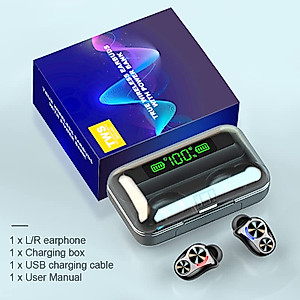 XYGCACO C10 Bluetooth Headphones True Wireless Earbuds Touch Control with Wireless Charging Case Stereo Earphones in-Ear Built-in Mic Headset Premium Deep Bass