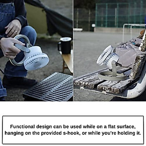 SPICE OF LIFE Circulaire Camping Fan with LED Ring Light - Khaki - 4000 mAh Battery, USB Rechargeable, Magnetic Remote, Auto Timer, Hanging Tent Hook, Removable and Washable Fan Cover