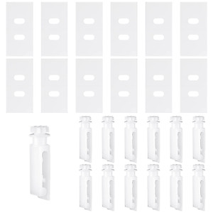 Vertical Blinds Repair Kit, Include 12 Sets Vertical Blind Repair Tabs and 12 Pcs Vertical Blind Stem Clips Replacement, Vertical Blinds Replacement Parts for Broken and Missing Vertical Blinds