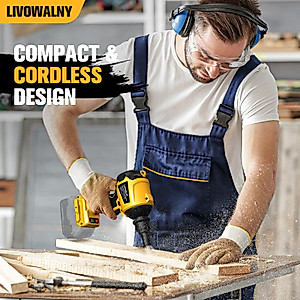 LIVOWALNY Cordless Dewalt 20V Battery Dust Blower, Handheld Blower Sawdust Cleaner 447 MPH/39 CFM for Garages, Sawmill Rooms, Workshops, Home Improvement (No Battery)