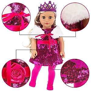 ZITA ELEMENT 24 Pcs American Doll Clothes for 18 inch Doll Clothes and Accessories - Doll Clothing Outfits Dress Swimsuits Tights for 18 Inch Dolls