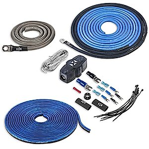 NVX XAPK4 Full Spec 4 Gauge 100% (OFC) Oxygen Free Copper Amplifier Power Wiring Kit with Speaker Wire for Amplifiers up to 1500 Watts