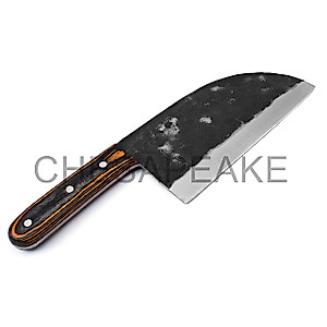 Chesapeake Knives Custom Handmade Carbon Steel Clever with leather sheath