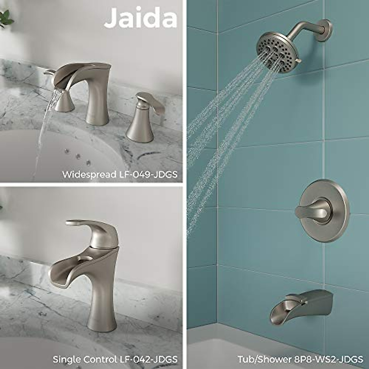 Pfister 8P8-WS2-JDSGS Jaida 1-Handle Tub & Shower Faucet with Adjustable Spray Width In Spot Defense Brushed Nickel