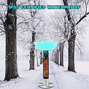 Antarctic Star 1500W Outdoor Electric Infrared Patio Heater, Freestanding Infrared Heater with Adjustable LED Light，Remote Control, Waterproof and Tip Over Protection for Patio,Lawn and Garden