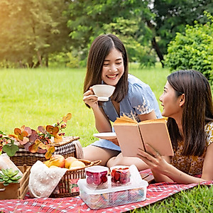 Rtteri 2 Sets Salad Bar Containers for Fridge Food Storage Containers with Airtight Lids Divided Pizza Salad Storage Include 6 Pcs Removable Reusable Box No BPA