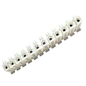 12 Position / 24 Contact Terminal Block Barrier Strip Dual Row with Screw Connector 30 Amp 300V HVAC Panel Chassis Mount etc. ES1200/12DSFB (2 Pack)