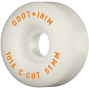 Mini Logo C-Cut '2' 101A Skateboard Wheels, 54mm, White
