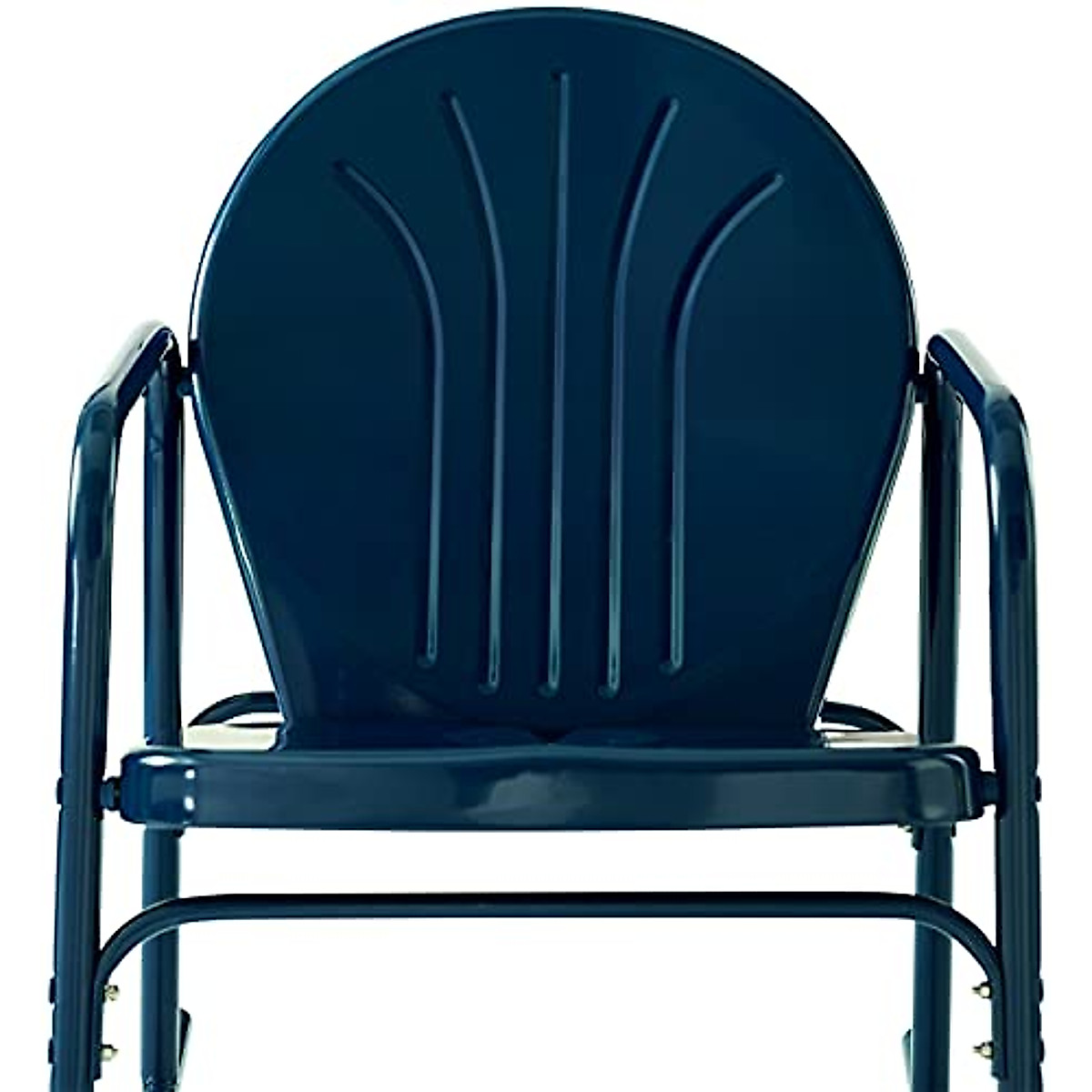 Crosley Furniture Griffith Retro Metal Outdoor Rocking Chairs, Set of 2, for Porch, Deck, Balcony, Backyard, Navy Gloss