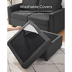 LINSY HOME Modular Sectional Sofa with Storage, Washable Sectional Couch, Covers Changeable, Couch Ottoman to Extend Your Sofa, Dark Grey