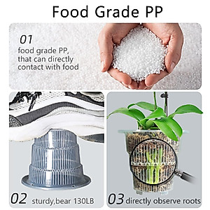 Meshpot 4 inch Clear Orchid Pots with Holes Match White Plastic Orchid Planter,Set of 2,Double Layer Plant Nursery Pots Own Scientific Controlling Roots Technology