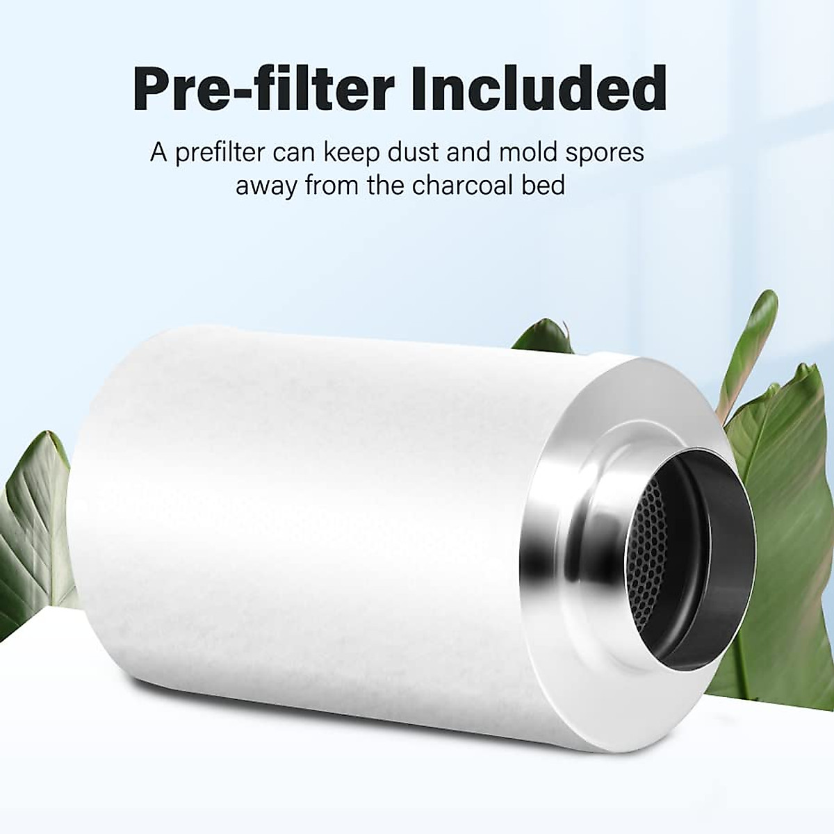 iPower Air Carbon Australia Virgin Charcoal, Smelliness Control Scrubber for Hydroponics Ventilation and Grow Tent, 6 inch Filter New, Silver